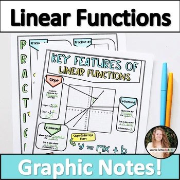 Key Features Of Linear Functions Notes Graphing Linear Equations