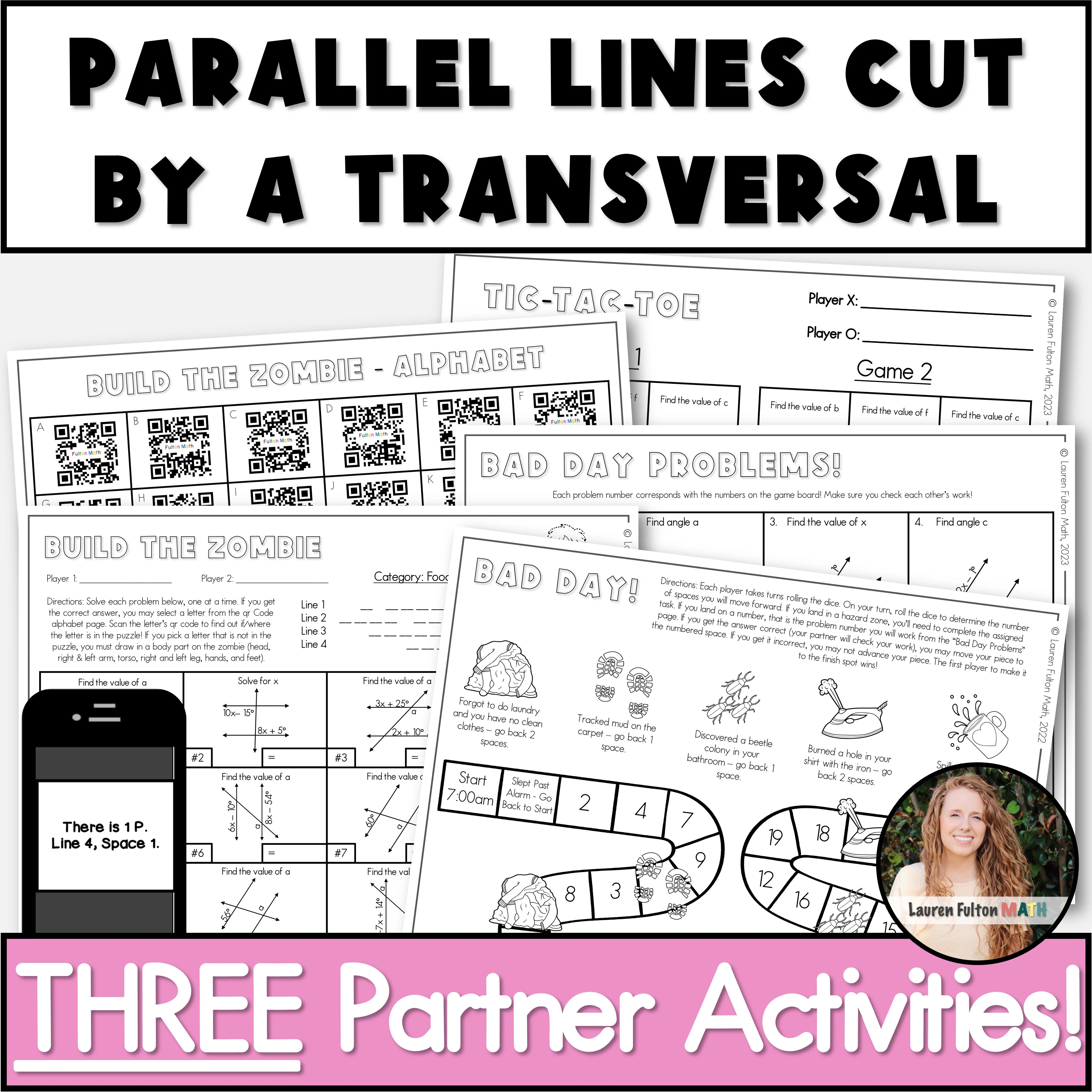 Parallel Lines Cut By A Transversal Activities Partner Activities