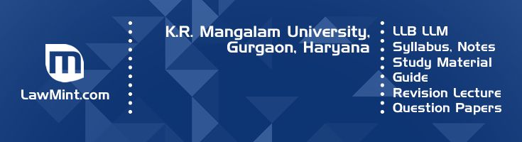 K R Mangalam University LLB LLM Syllabus Notes Study Material 2025 KRMU ...