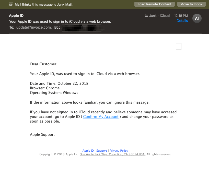 Beware of Apple ID Phishing Emails - Leaf&Core