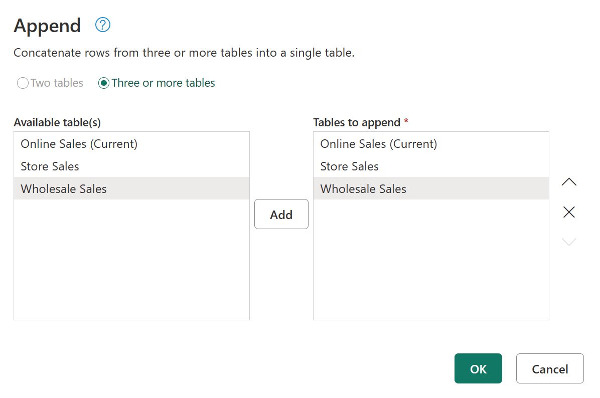 Power Bi How To Append Tables