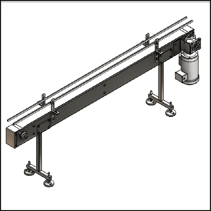 Slat Belt Conveyor 4.5in x 96in | Complete Standard Components only CAD ...