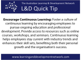L D Quick Tip Encourage Continuous Learning Learning Matters The