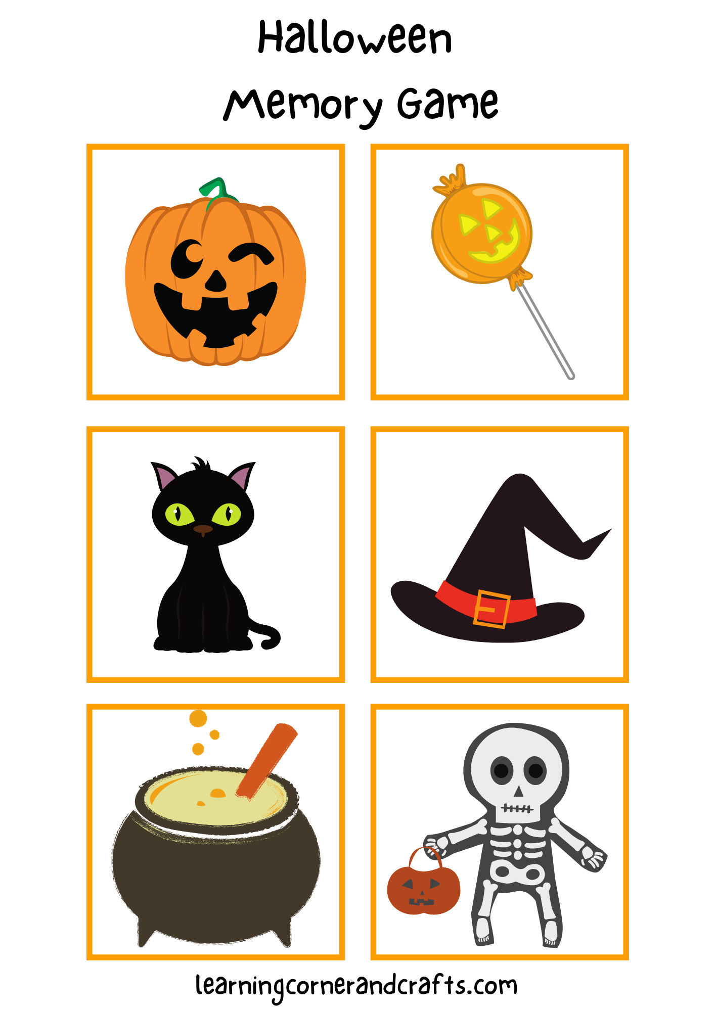 Halloween – Memory Game – Learning Corner and Crafts