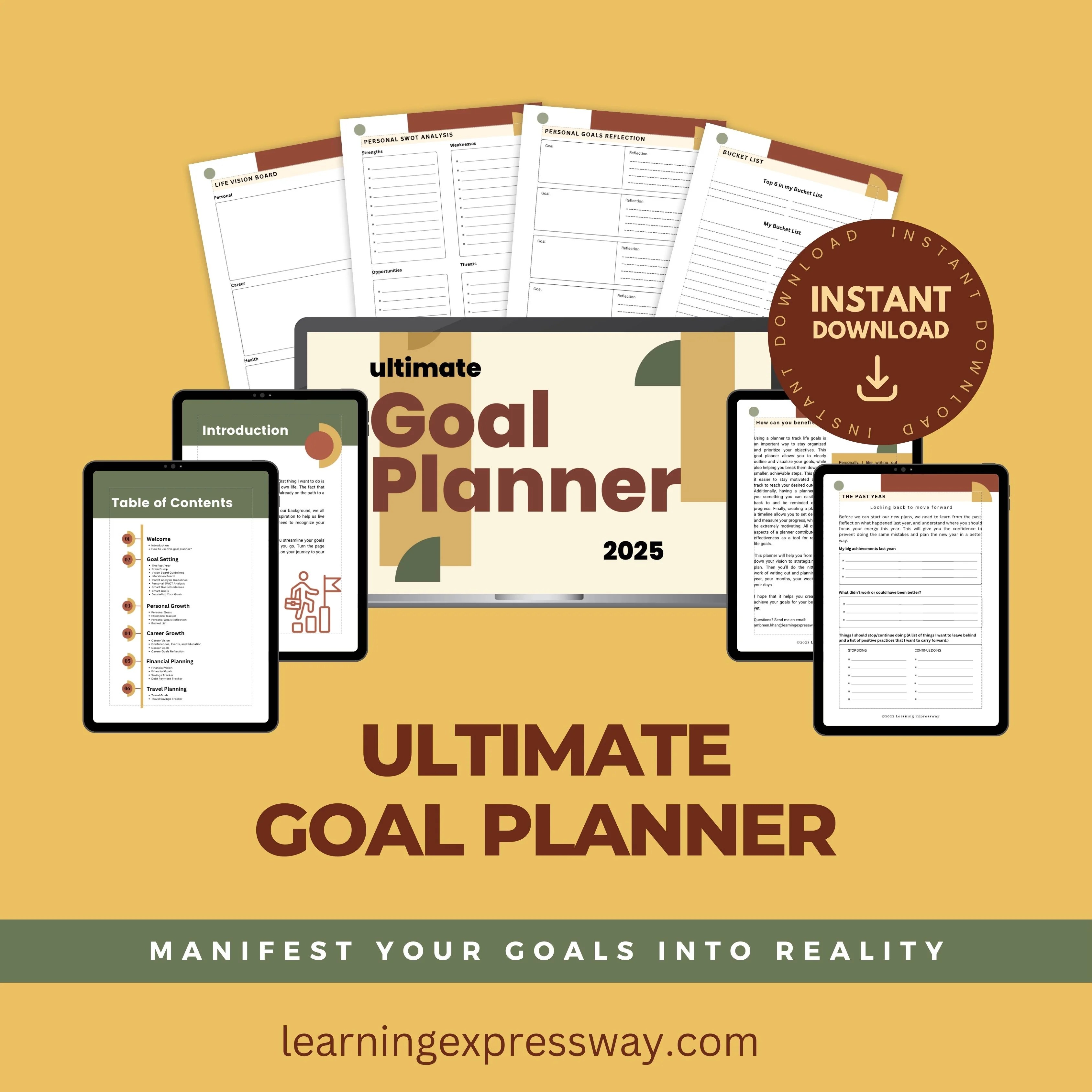 Ultimate Goal Planner 2025 Printable Pdf Digital Download