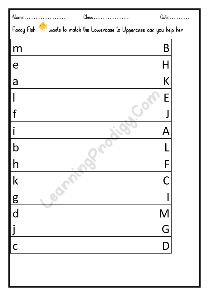 Alphabets Matching - LearningProdigy - English, English Phonics ...
