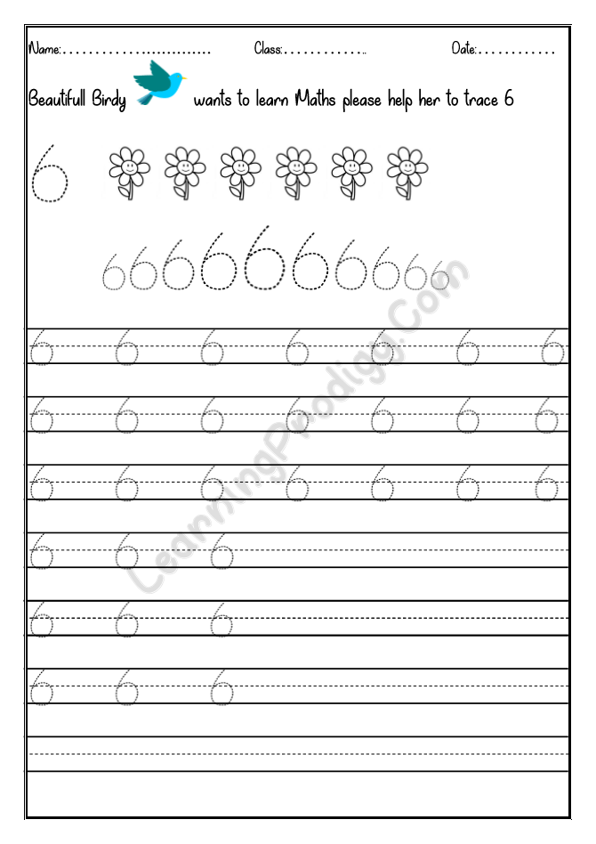 Numbers Tracing Worksheet for Kindergarten | 1-20 Numbers Tracing ...