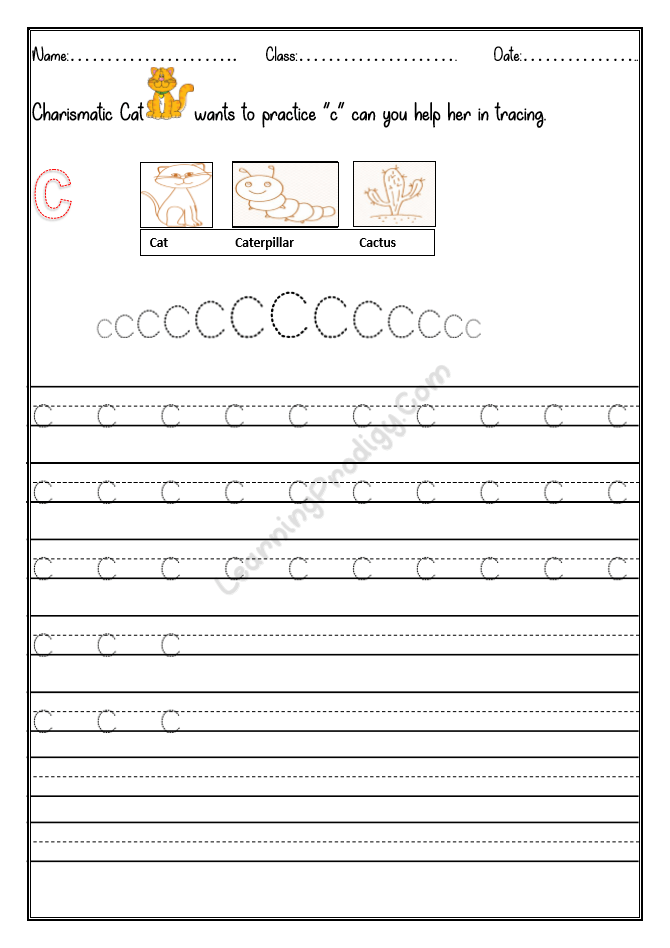 English Alphabet Tracing Worksheets for Kindergarten | Preschoolers ...