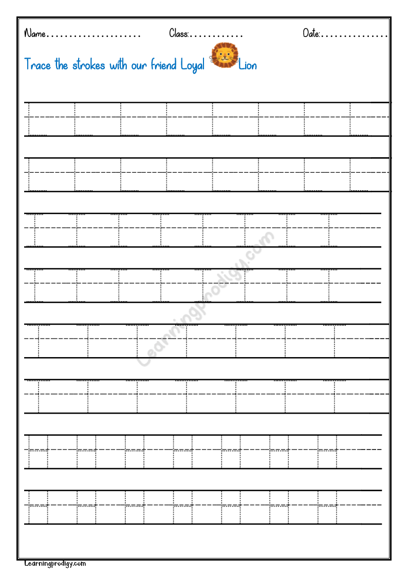 Tracing line worksheet for preschoolers - LearningProdigy - Pattern ...