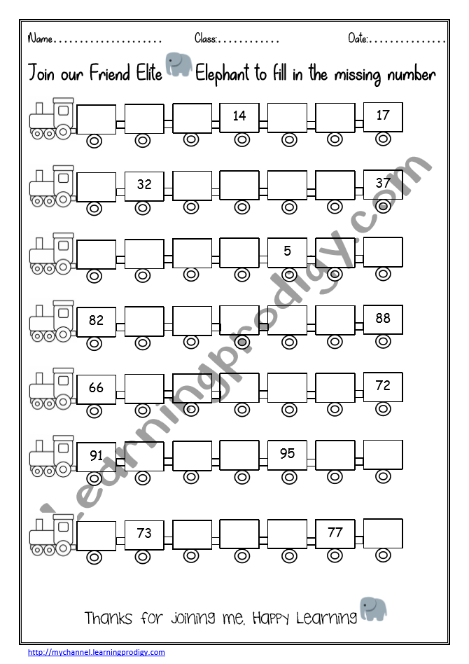 Maths Missing Numbers - LearningProdigy