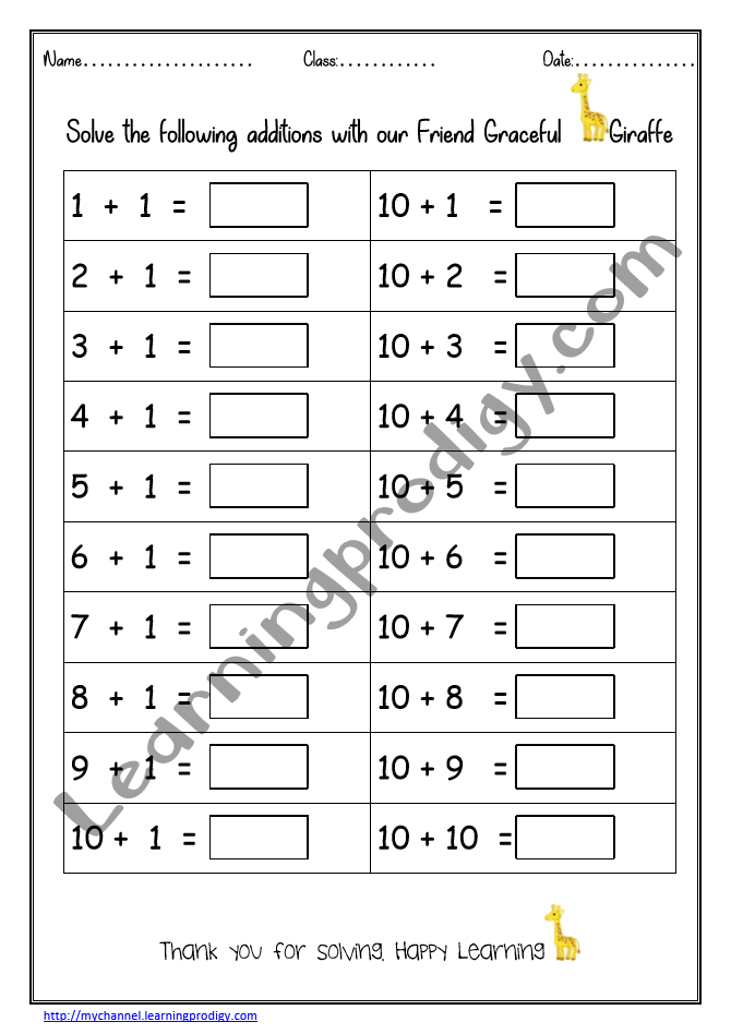 Single Digit Addition Worksheet | Addition by One | Easy Addition ...