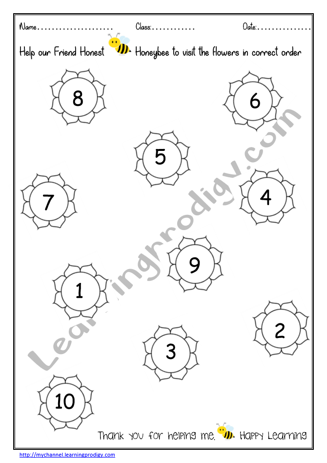 Preschooler Math Worksheet|Join the Numbers 1-10 - LearningProdigy ...