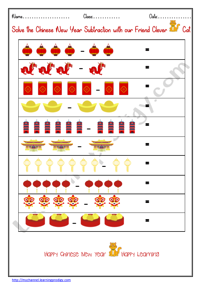 Free Printable Chinese New Year Math Worksheets|CNY Activity Worksheets ...