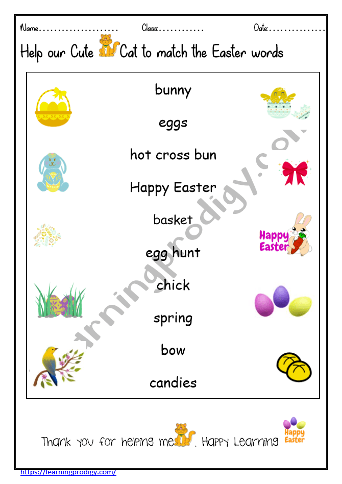 Easy Easter English ESL Worksheets for Kids - LearningProdigy ...
