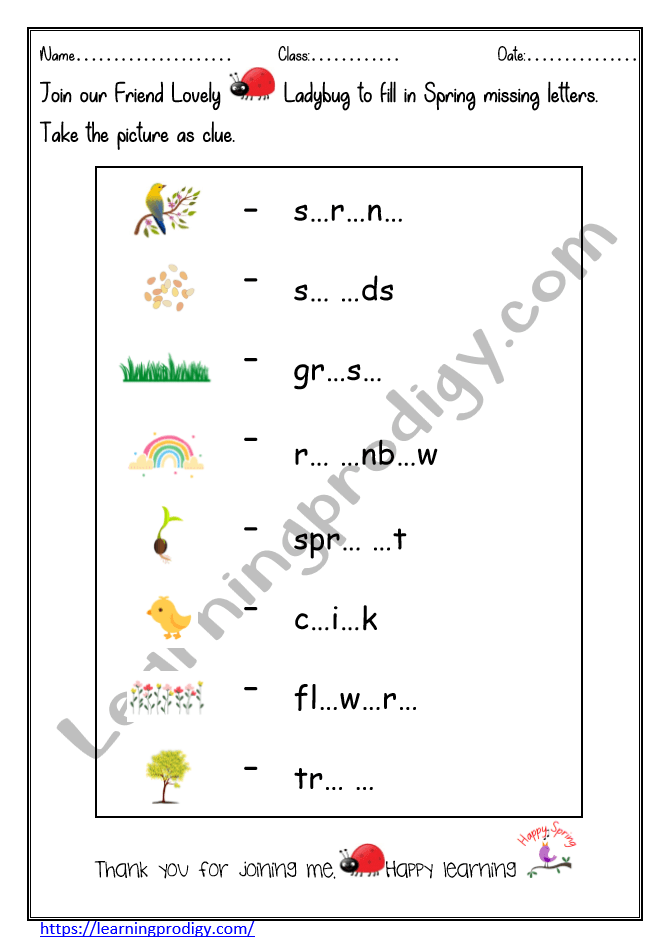 6 Best Spring Theme English Worksheets for kids|Spring Time Activities ...