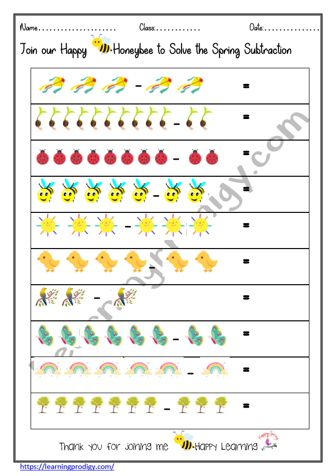 6 Best Spring Theme Math Worksheets for Kids|Preschooler Math Worksheet ...