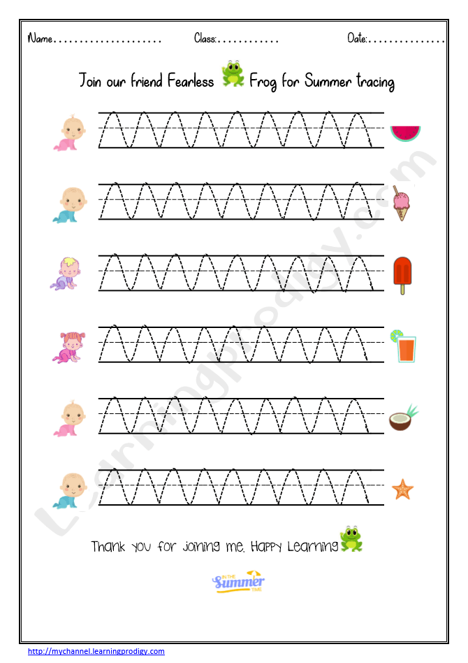 Free Printable Summer Pattern Tracing |Fine Motor Skill Worksheets ...