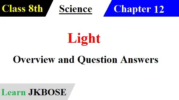 Light Chapter 12 Class 8 Question Answers - Learn JKBOSE