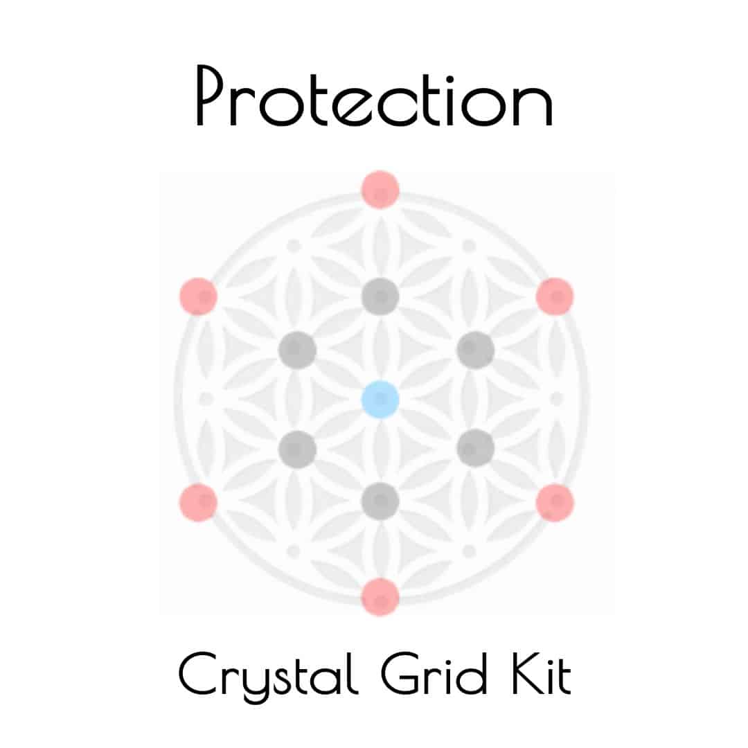 Energy Protection Crystal Grid - Reiki Charged Gift Set