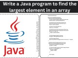 Java Program To Find The Largest Element In An Array Java Faq