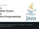 Learn Java From Scratch Basic Syntax In Java Programming Learn To