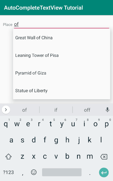 Android AutoCompleteTextView Tutorial with Examples – Learn to Droid