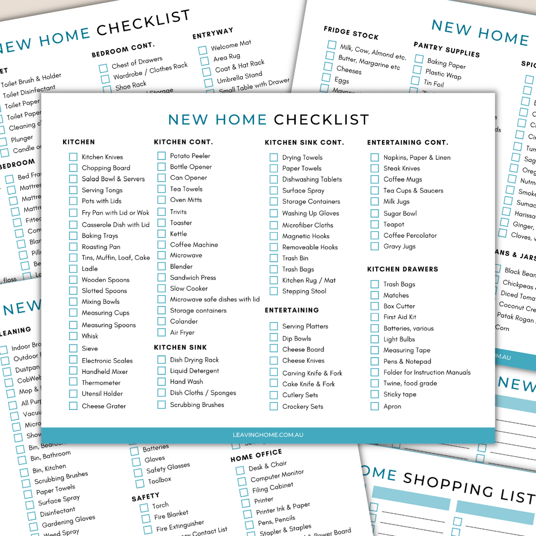 New Home Checklist - LEAVING HOME