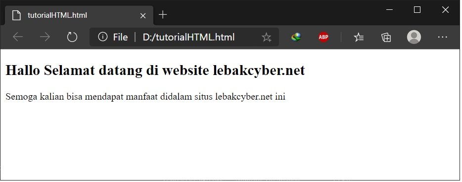 Membuat Elements di HTML - Lebak Cyber