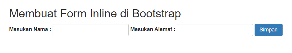 Form Inline Di Bootstrap Lebak Cyber
