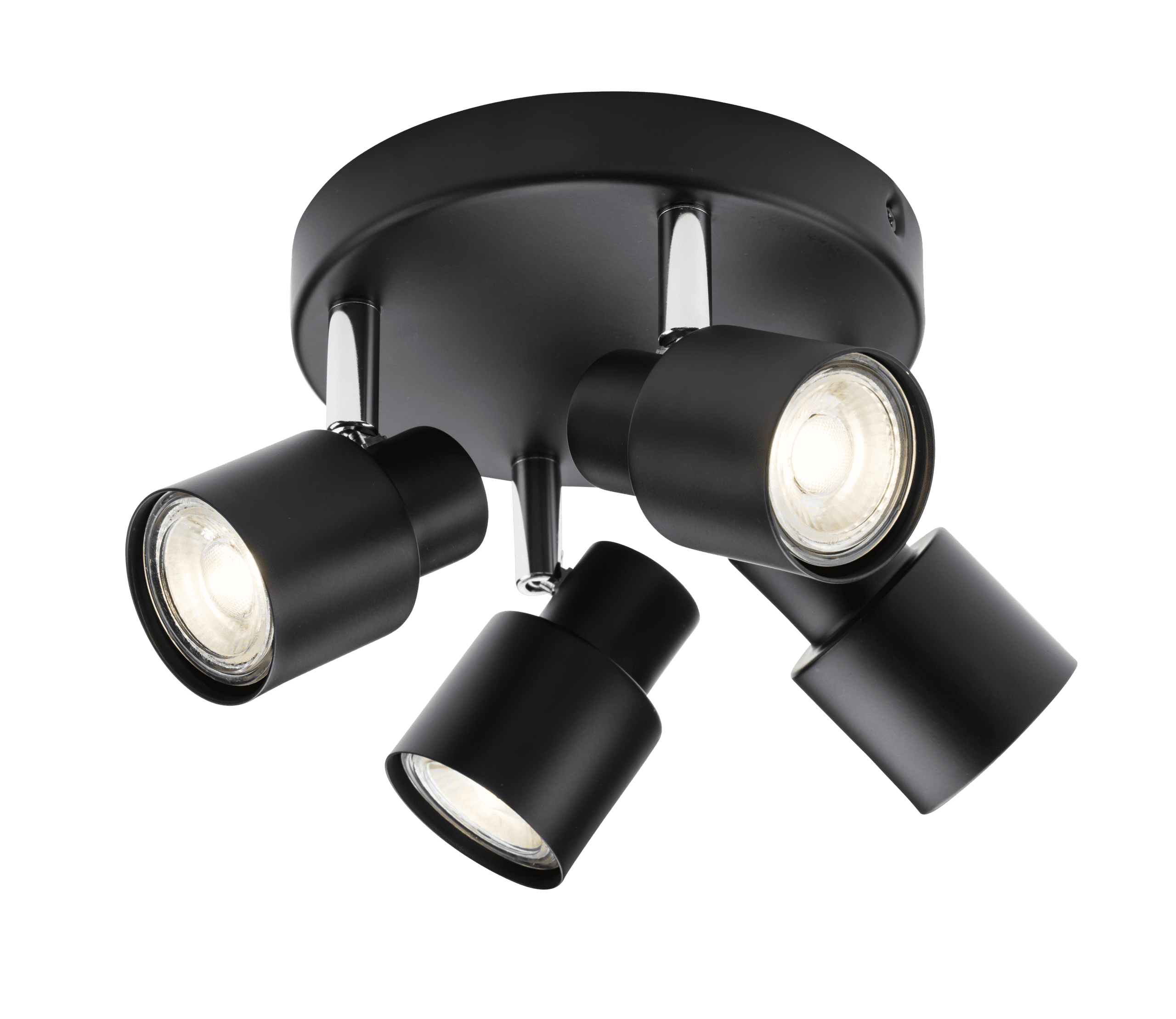 230V GU10 Quad Spotlight – Matt Black - LED Switchover