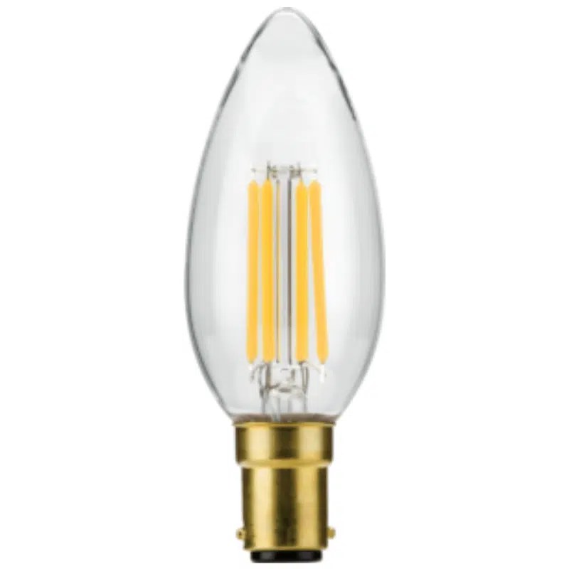 230V 4W LED SBC Clear candle filament lamp - LED Switchover