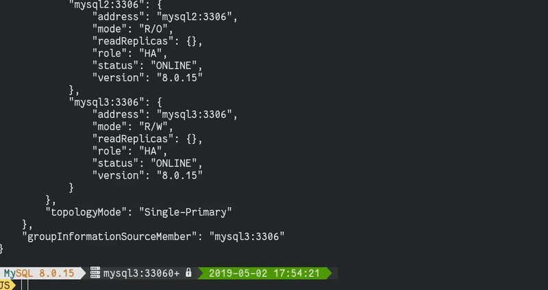 Using The New Mysql Shell Reporting Framework To Monitor Innodb Cluster Lefred Blog
