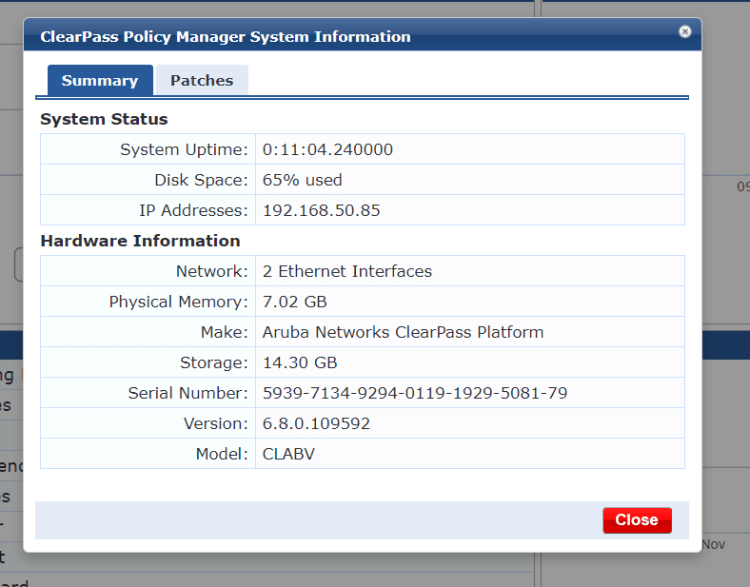 CHECK ARUBA CLEARPASS SERIAL NUMBER – Lets Learn Network