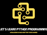 Let S Learn Python Programming