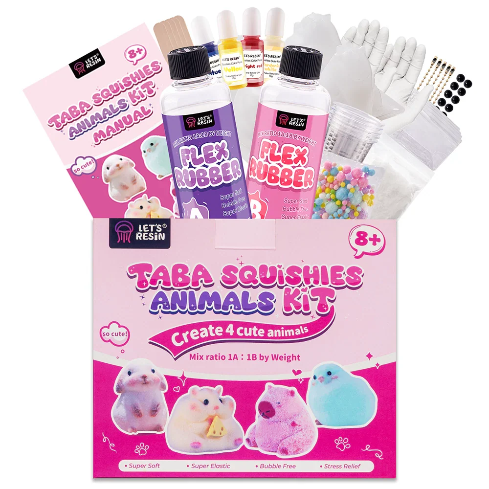 4 Cute Animals Taba Squishy Making All In One Kit Let S Resin