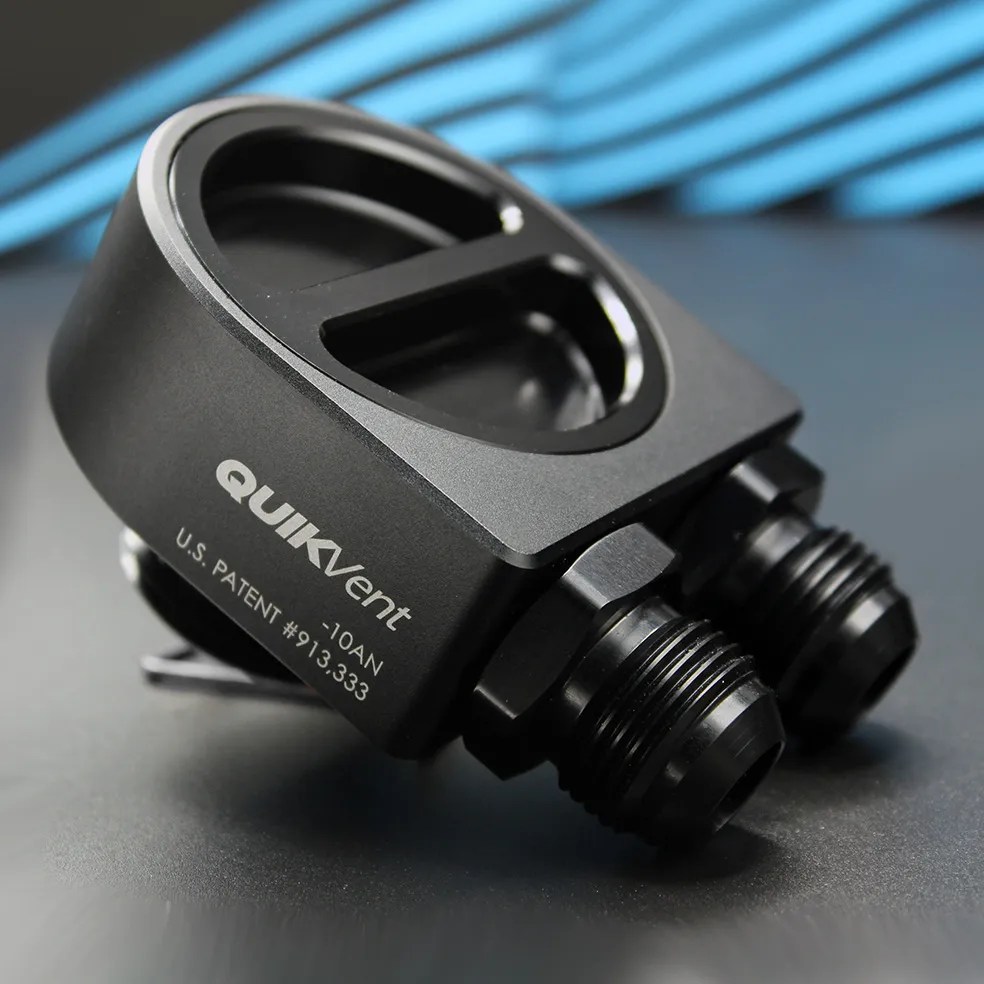 QuikVent™ Scavenger Oil Cap, Version 1.1 – BLACK – Level 7 Performance