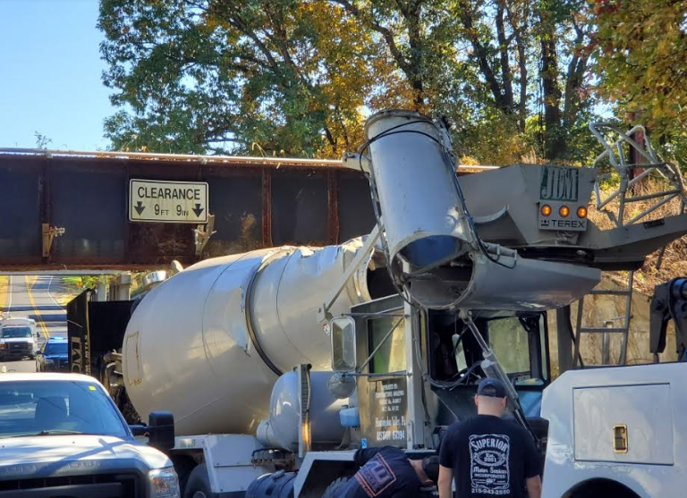 Concrete Truck Hits Bridge, Spills Fluid - LevittownNow.com