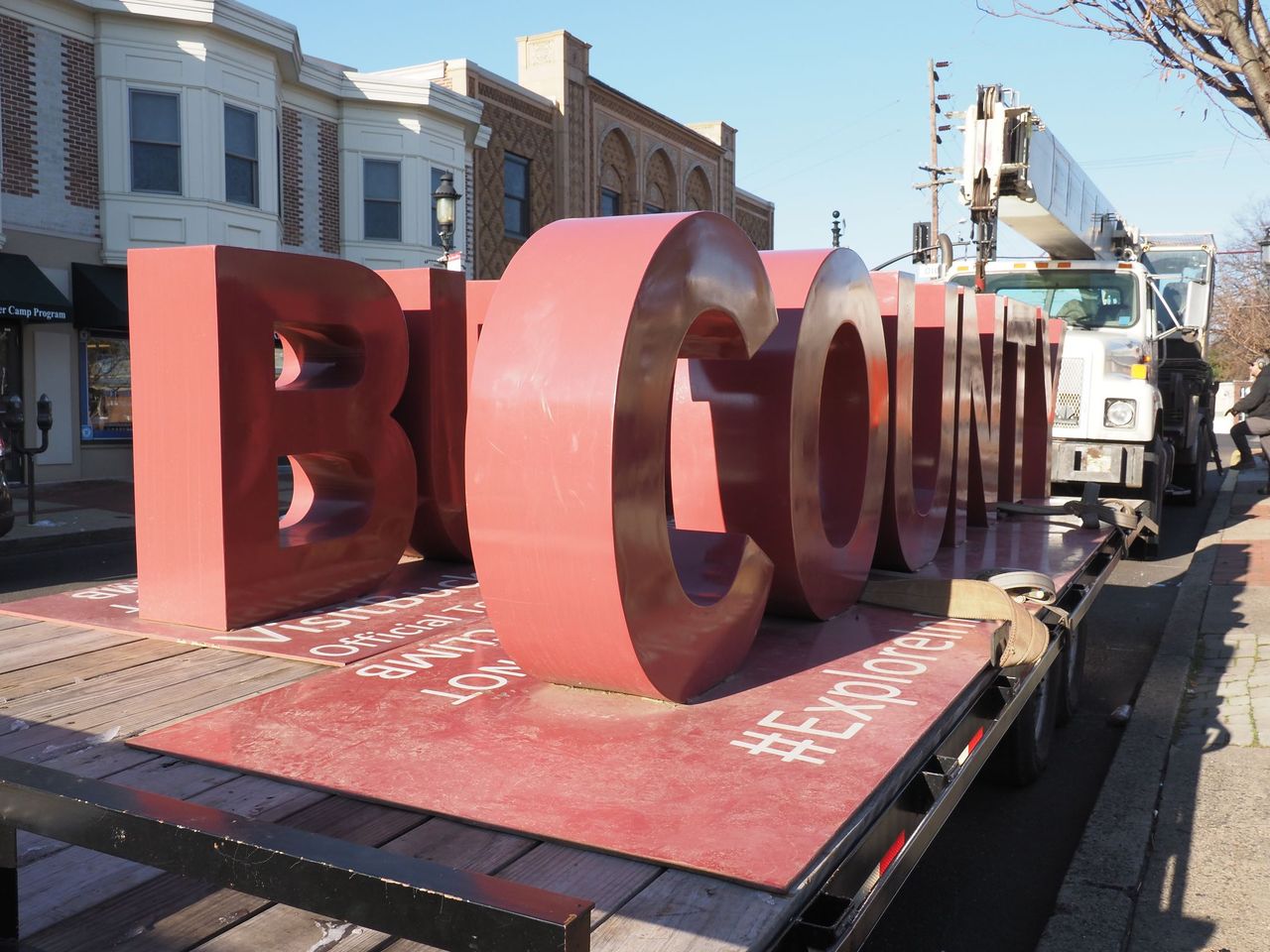 2,400-Pound Bucks County Sign Installed On Mill Street - LevittownNow.com