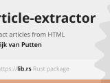 Article Extractor Rust Library Lib Rs