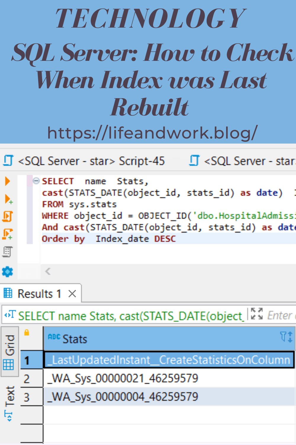 SQL Server: How to Check When Index was Last Rebuilt
