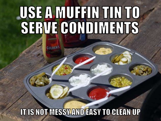 Use a Muffin Tin to serve condiments on your next outdoor party ...