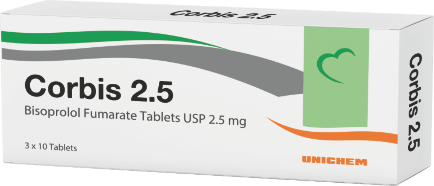 Corbis Bisoprolol 2.5mg Tab 10's - LifePlus Health and Beauty