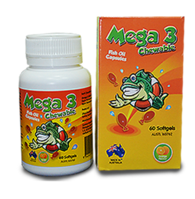 Mega 3 Chewable Soft Gel Cap Orange 60’s - LifePlus Health and Beauty