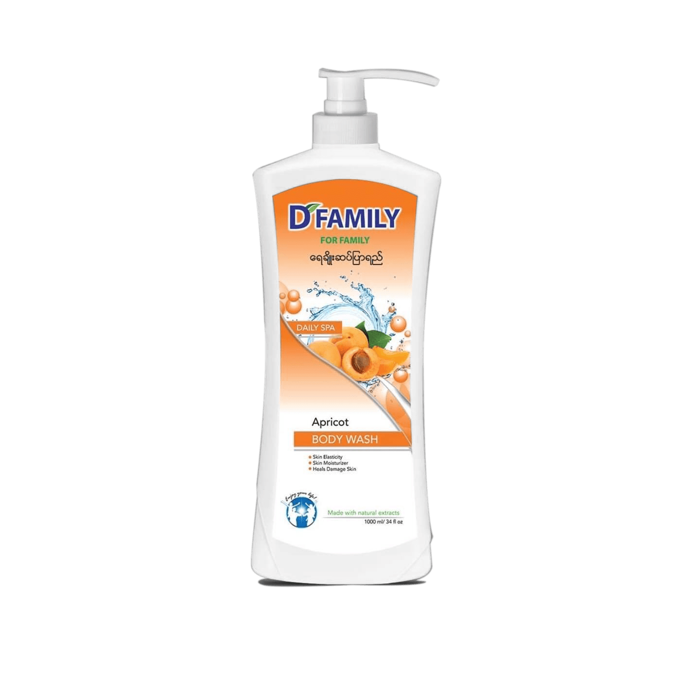 D Family Body Wash #Apricot 1000ml - LifePlus Health and Beauty