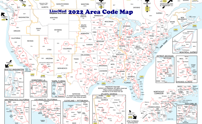 Printable Us Map With Time Zones And Area Codes