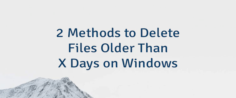 2 Methods to Delete Files Older Than X Days on Windows | Lindevs