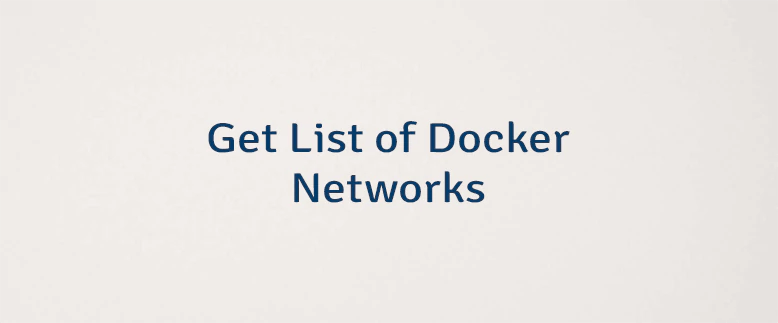 Get List Of Docker Networks Lindevs