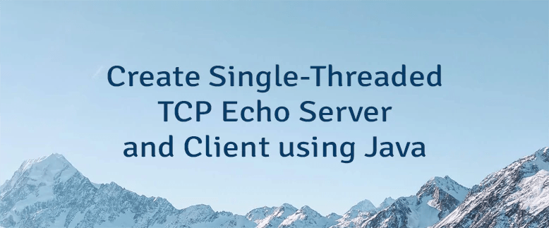Create Single Threaded Tcp Echo Server And Client Using Java Lindevs