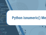 Python Isnumeric Method Linuxways