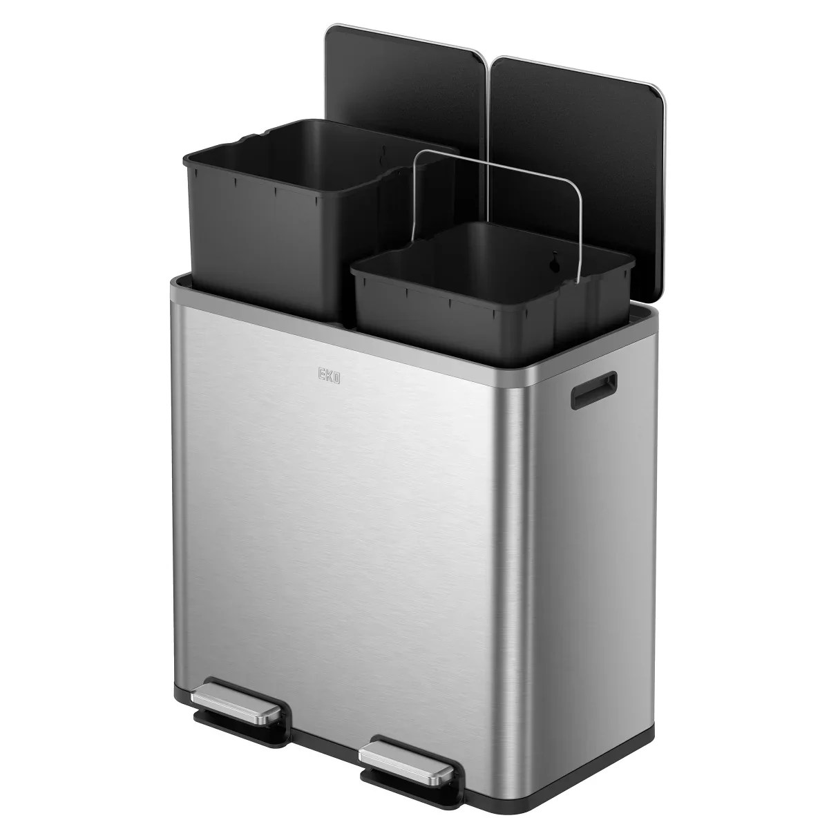 Eko 42l 42l Dual Compartment Stainless Steel Step Can